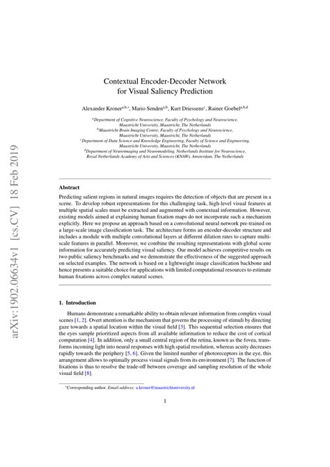 Pdf Contextual Encoder Decoder Network For Visual Saliency Prediction