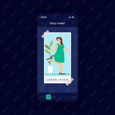 Premium Vector Photo Editor Night Mode Smartphone Interface Vector Template
