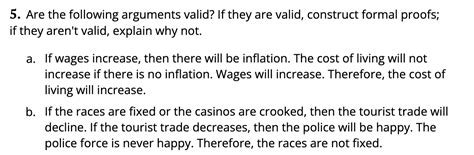 Solved 5 Are The Following Arguments Valid If They Are