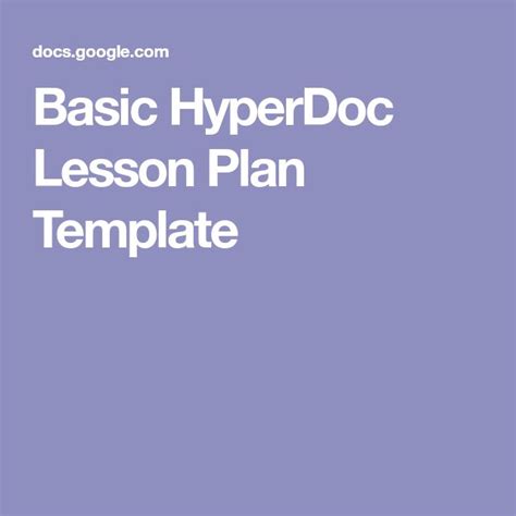 basic hyperdoc lesson plan template lesson plan templates lessons