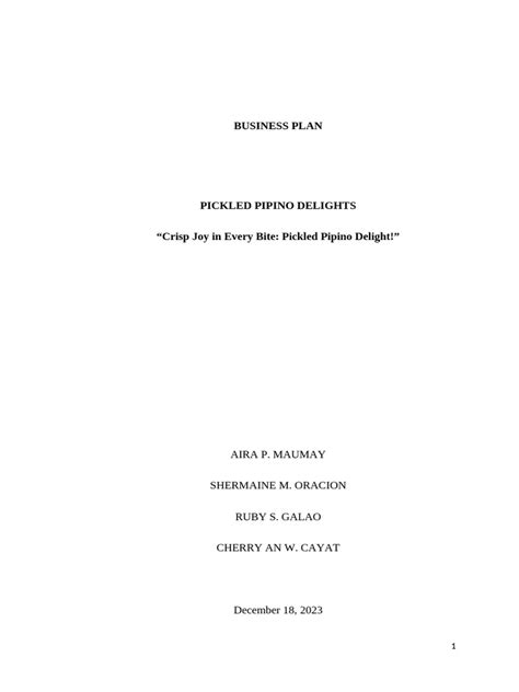 Pickled Pipino Pdf Pickled Pipino Pdf