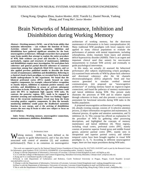 Pdf Brain Networks Of Maintenance Inhibition And Disinhibition During Working Memory
