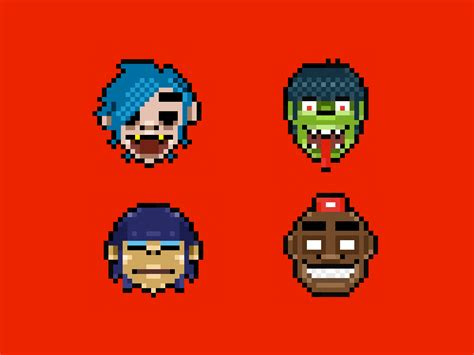 Gorillaz Pxman 2010 Pixel Art Grid Easy Pixel Art Pixel Art