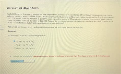 Solved Hello Just Need Help With The B Test Statistic And