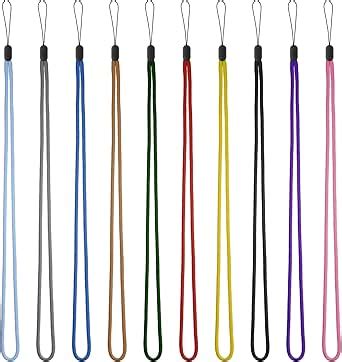 Falzqq 10 Pcs Thin Lanyard String Solid Color Neck Lanyard