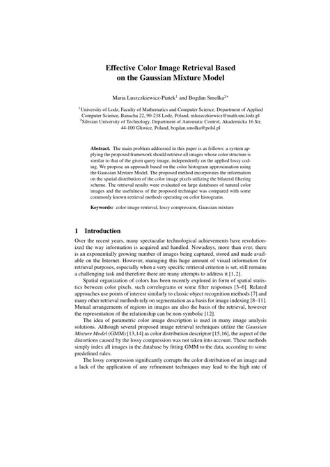 Pdf Effective Color Image Retrieval Based On The Gaussian Mixture Model