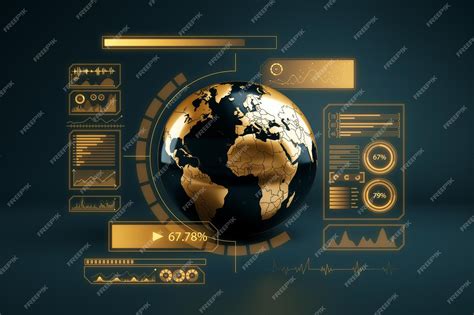 Premium Ai Image Futuristic World Map Interface With Statistical Data Panels And Hud Elements
