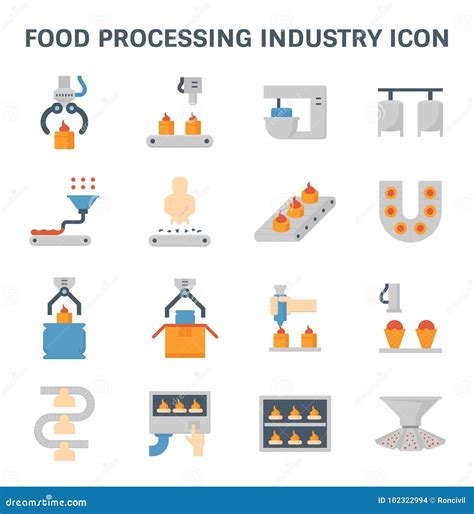 Food Processing Icon Stock Vector Illustration Of Machinery 102322994