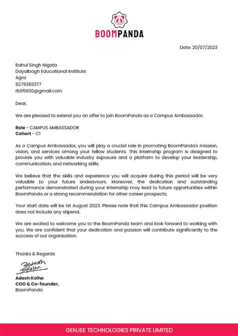 Rahul Singh Nigota On Linkedin Newjob Offerletter Boompanda