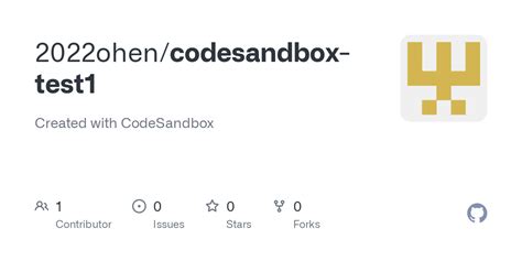 Github 2022ohencodesandbox Test1 Created With Codesandbox