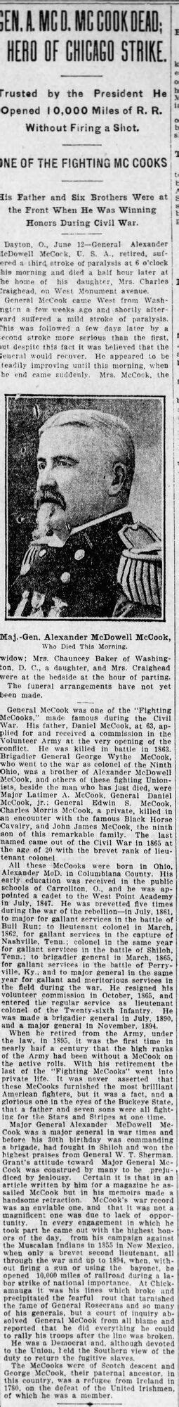 Mccook Alexander M Biographic Profiles We Will Remember