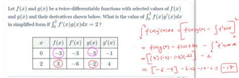 Ap Calculus Bc Integration By Parts Using Table Of Values Sumants 1 Page Of Math
