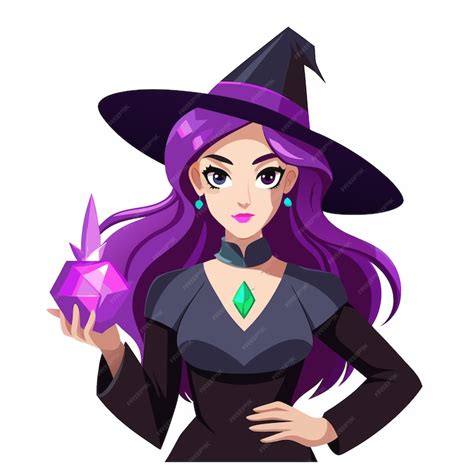 Classic Cartoon Old Witch On White Background Premium Ai Generated Vector