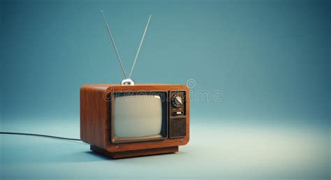 Vintage Television Set Classic Wooden Television With Rabbit Ear
