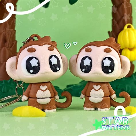3d Printable Cute Flexi Monkey Set By Star Mittens