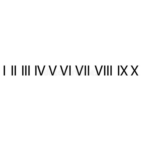 Roman Numerals Icon Vector Set Dial Illustration Sign Collection