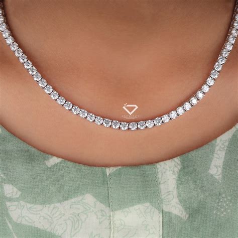 Lab Grown Diamond Tennis Necklace 3mm To 6mm Diamond Necklace 14k