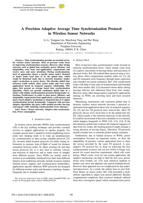 Pdf A Precision Adaptive Average Time Synchronization Protocol In Wireless Sensor Networks