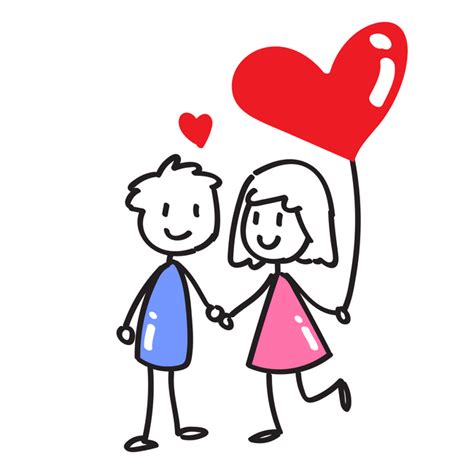 Couple Stick Figure With Heart Balloon Doodle Art Print By Sugardragon