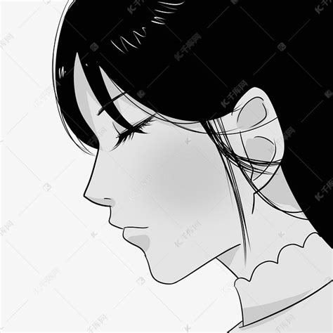 女孩侧脸素材图片免费下载 千库网