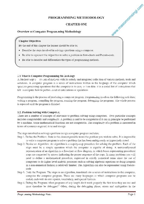 Bbit Mku Computer Programming Methodology Introductory Computer
