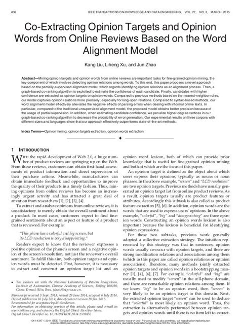 Co Extracting Opinion Targets And Opinion Words From Online Reviews
