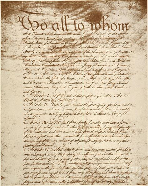 articles of confederation photograph by granger