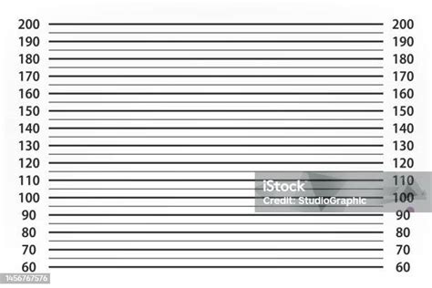 높이 측정기는 60에서 200 센티미터입니다 흰색 배경에 격리된 벽 성장 차트 템플릿입니다 벡터 그림 눈금자에 대한 스톡 벡터 아트 및 기타 이미지 Istock