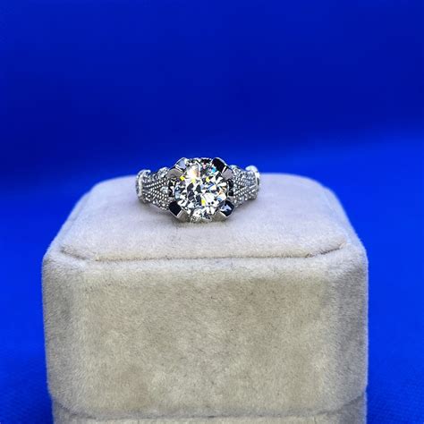 Vintage Style Engagement Ring Victorian Style 2 Carat White Sapphire