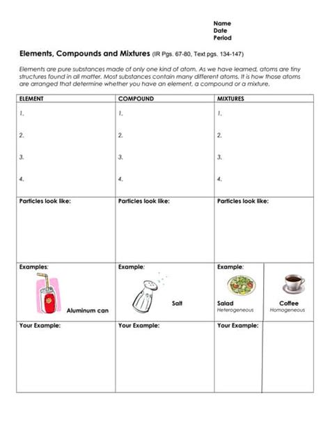 Free Elements Compounds And Mixtures Worksheet Download Free Elements Compounds And Mixtures