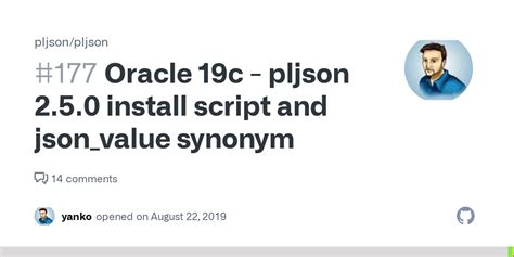 Oracle 19c Pljson 250 Install Script And Jsonvalue Synonym · Issue