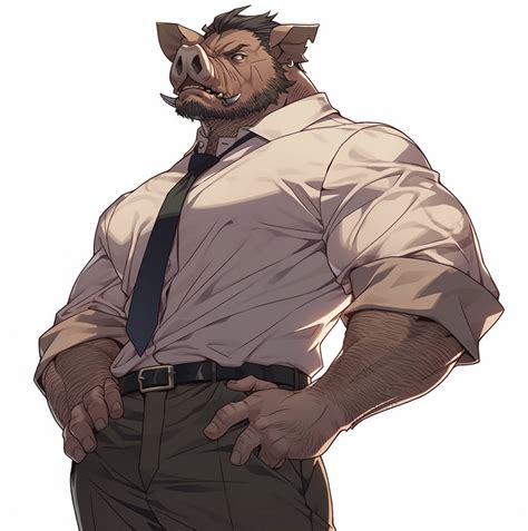 Ai Generated Art Anthropomorphic Boar 1 By Higurashiyami On Deviantart