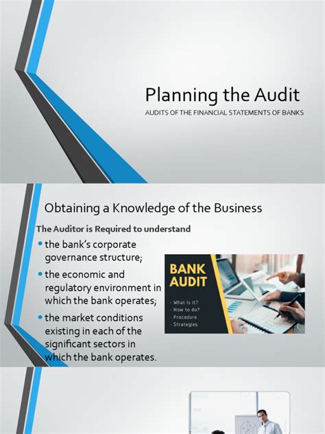 Planning The Audit Bank Pdf Banks Risk