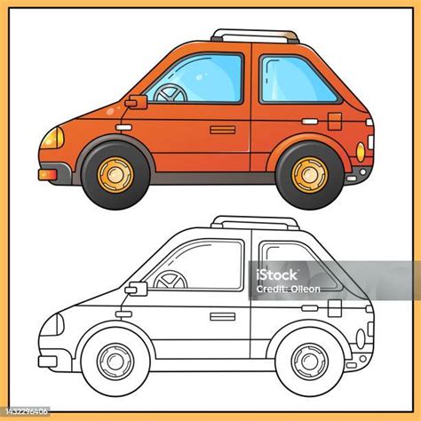 색칠 공부 페이지 개요 만화 승용차 또는 기계 어린이를위한 이미지 운송 또는 차량 아이들을위한 색칠 공부 책 0명에 대한 스톡 벡터 아트 및 기타 이미지 Istock