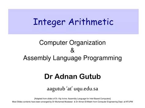 Ppt Integer Arithmetic Powerpoint Presentation Free Download Id9294041