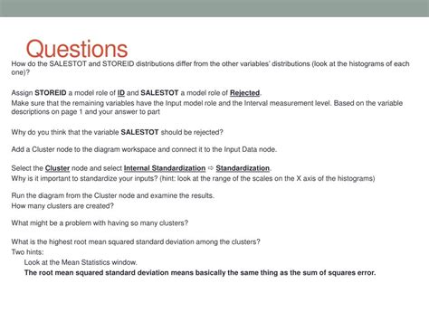 Ppt Sas Homework 4 Review Clustering And Segmentation Powerpoint