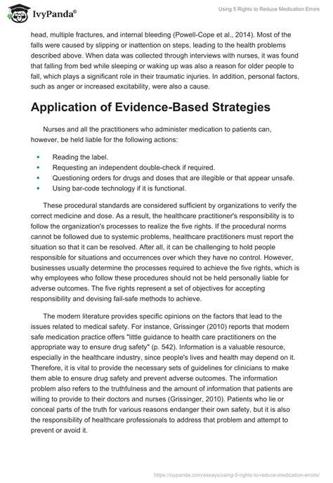 Using 5 Rights To Reduce Medication Errors 1473 Words Assessment Example