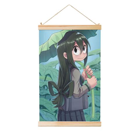 My Hero Academia Tsuyu Asui Wooden Shaft Hanging Poster Home Decor Poster Wall Art Painting For