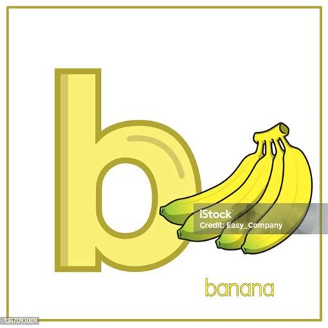 어린이 학습 연습 Abc를위한 알파벳 문자 B 소문자와 바나나의 벡터 일러스트 0명에 대한 스톡 벡터 아트 및 기타 이미지