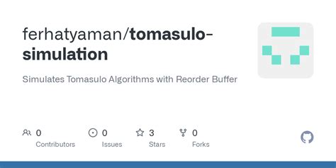 Github Ferhatyaman Tomasulo Simulation Simulates Tomasulo Algorithms With Reorder Buffer