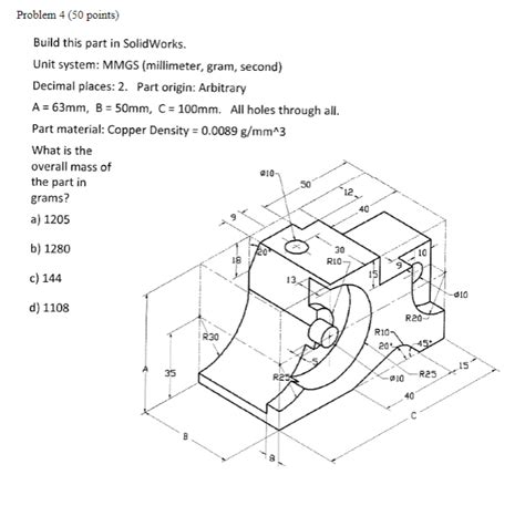 solved problem 4 50 points build this part in solidworks