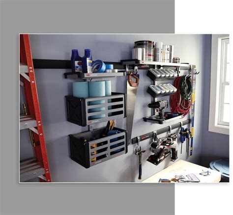 Easily Customizable Rail And Hook System To Maximize Garage Storage And Space Add Shelves