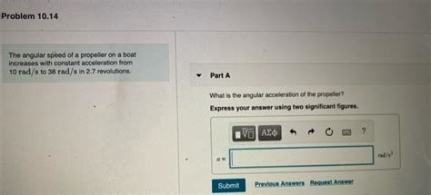 Solved Problem 1014 The Angular Speed Of A Propeller On A