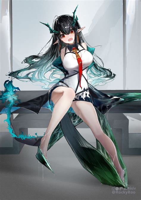 Wallpaper Vertical Anime Girls Dragon Girl Dragon Tail Dragon