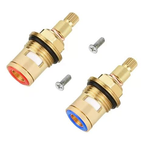 12pc Replacement Tap Valves Brass Ceramic Disc Cartridge Inner Faucet