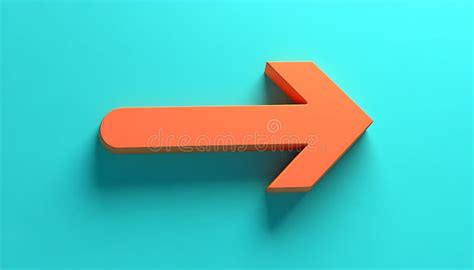 Simple 3d Vector Navigation Arrow Icon Matte Orange Stock Illustration Illustration Of