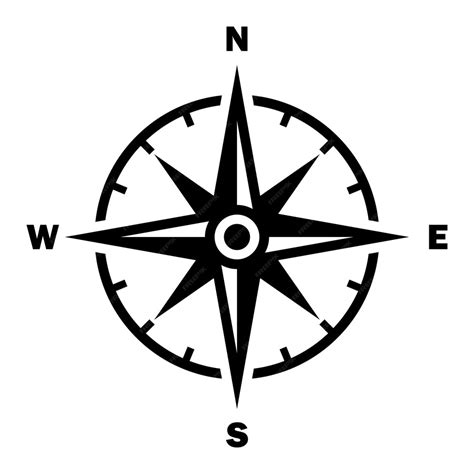 Kompass Symbol Vektor Illustration Premium Vektor