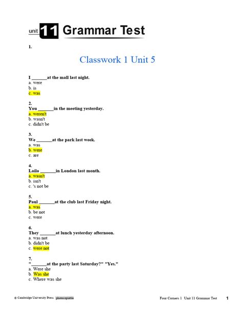 Grammar Exercise Unit 11 Pdf