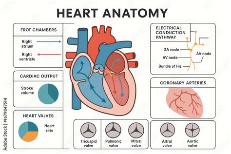 Heart Anatomy Diagram Chambers Conduction Pathway Coronary Arteries