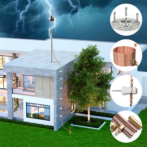 Lightning Dissipation System63ft Industrial Lightning Rod Grounding Gounengnail Electrical